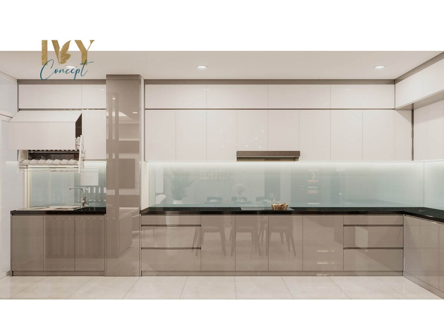 Phòng bếp - Căn hộ Petro Landmark Quận 2 150m2 - Phong cách Modern ...