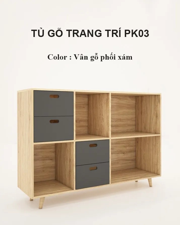 Mua [FREESHIP HCM] Tủ Gỗ Trang Trí, Kệ Trang Trí Tatana PK03