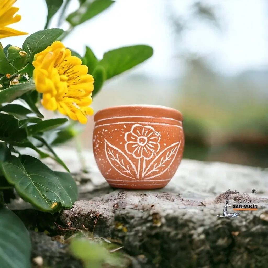 Mua Chậu Gốm Đất Nung Trồng Cây Dáng Chum Vân Hoa Rộng 13cm X Cao 10cm ...