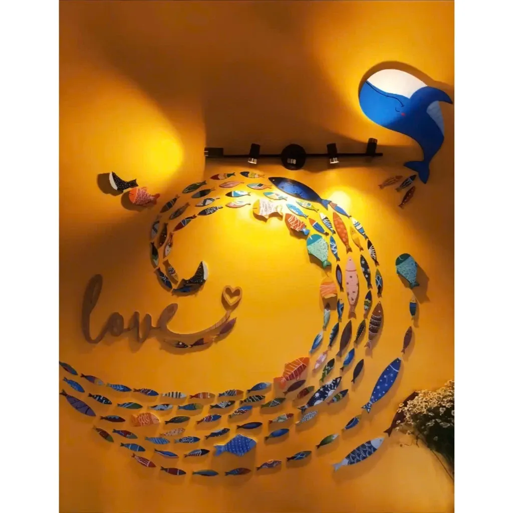 Mua Combo Decor Tường Cá Gỗ Vẽ Tay, Trang Trí Tường, Decor Gỗ Kiểu Đại ...